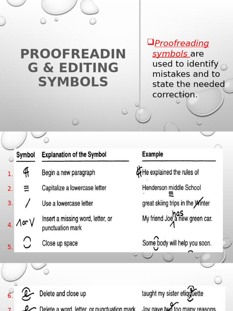 Proofreading Editing Symbols | PDF