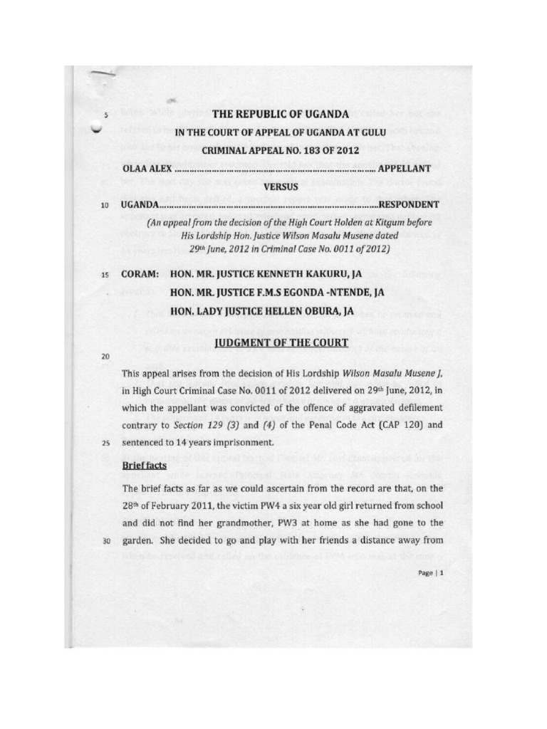 Olaa Alex V Uganda | PDF