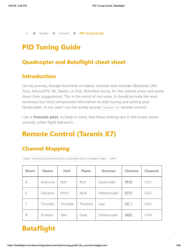 PID Tuning Guide - Betaflight | PDF | Damping | Gyroscope