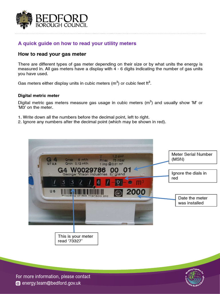 How to Read Gas, Electric, and Water Meters | PDF | Gases | Metre
