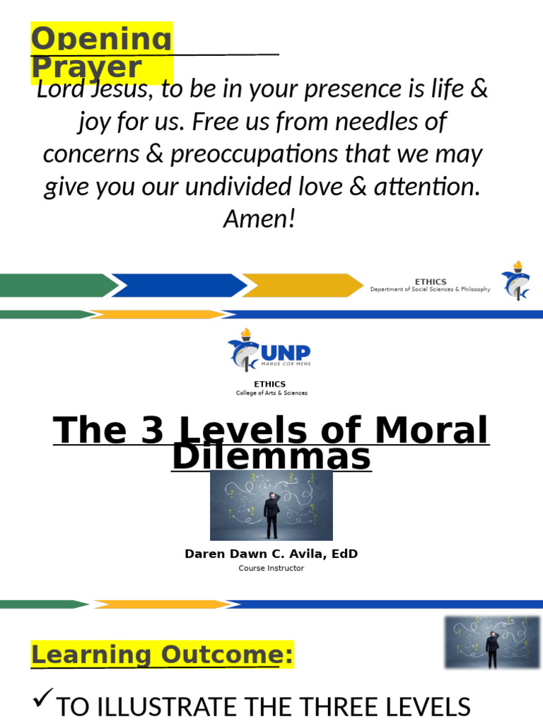 Chapter I Lesson 4 the Three Levels of Moral Dilemmas | PDF
