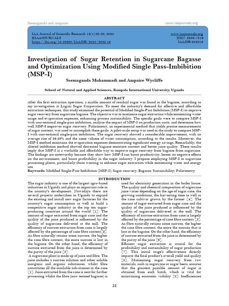 Optimizing Sugar Recovery with MSP-I | PDF | Sugarcane | Sugar
