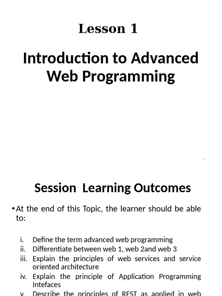 Lesson 1 Web App Web Services | PDF | World Wide Web | Internet & Web