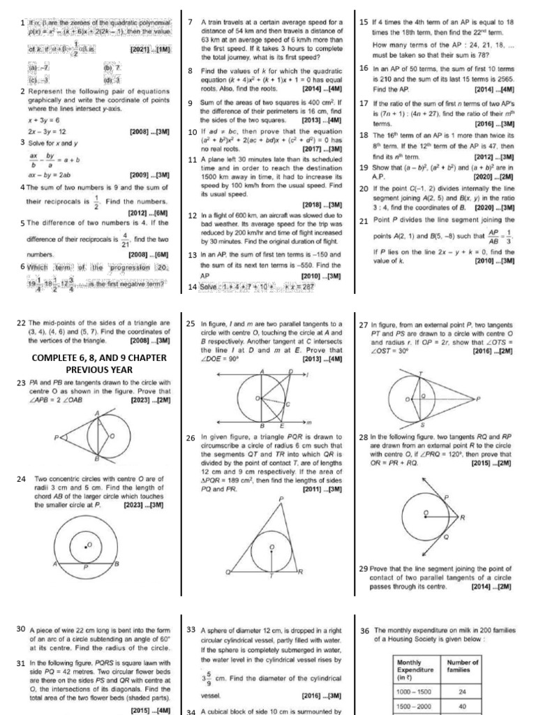 Extra Important Questions | PDF | Circle | Triangle Geometry