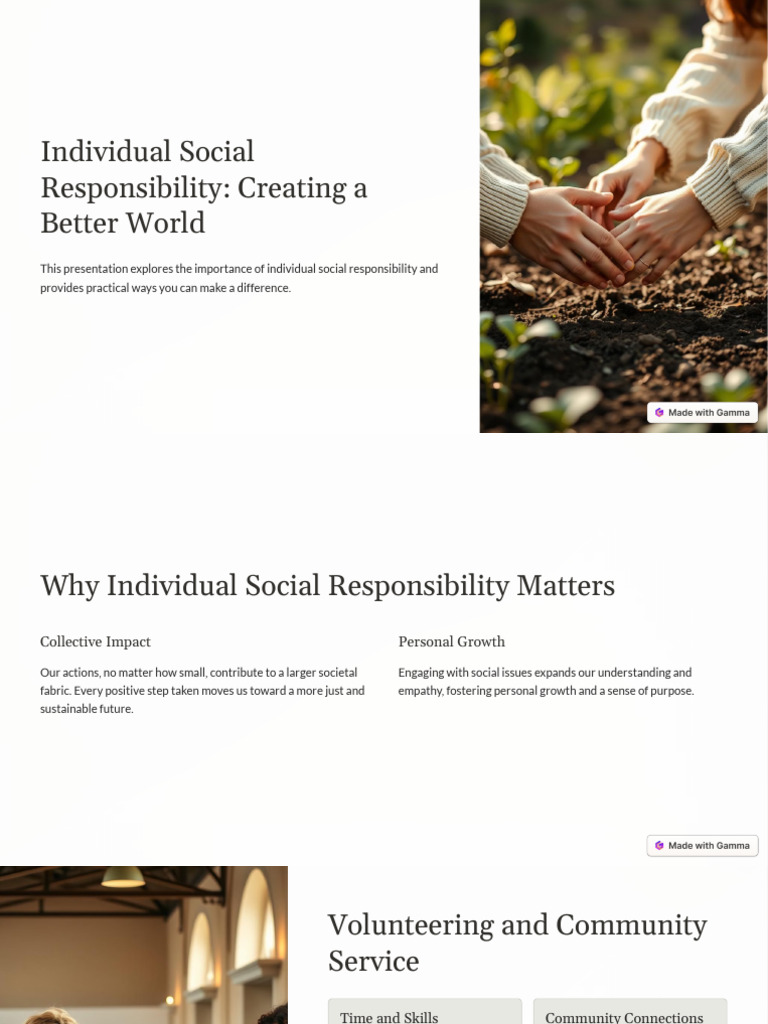 Individual Social Responsibility Creating A Better World | PDF