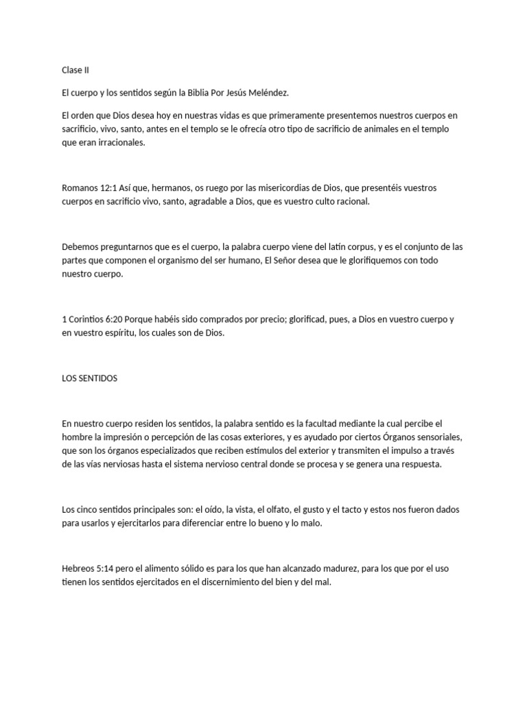 Clase II-WPS Office | PDF | Jacob | Sentidos