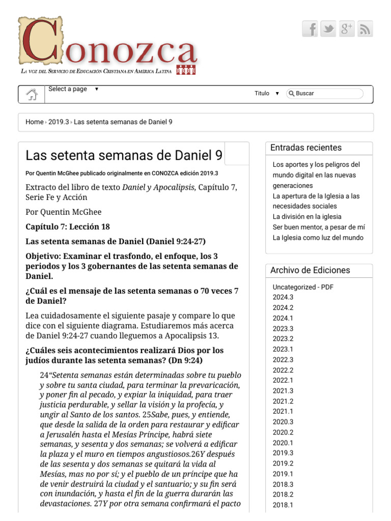 Conozca - Las Setenta Semanas de Daniel 9 | PDF | Libro de daniel | Ezra