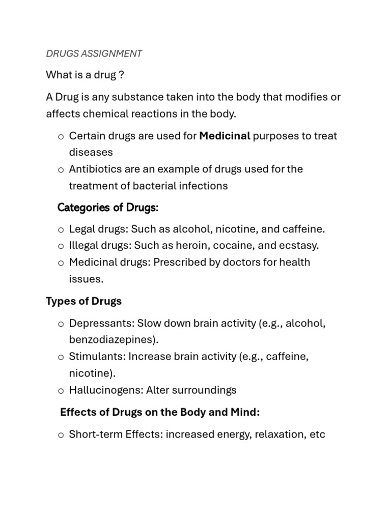 Drugs Assignment 250114 185815 | PDF | Drugs | Substance Abuse