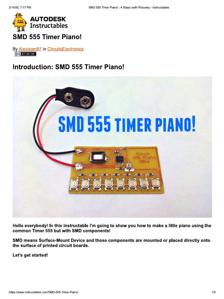 6- SMD 555 Timer Piano! | PDF