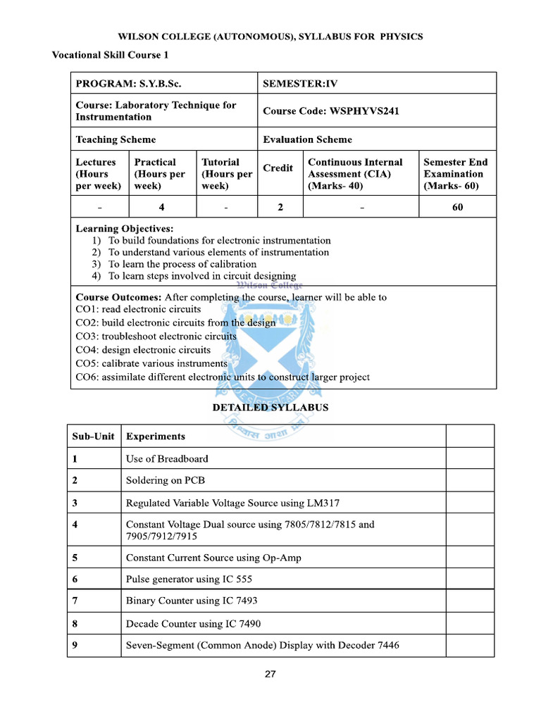 VSC sem 4 syllabus | PDF