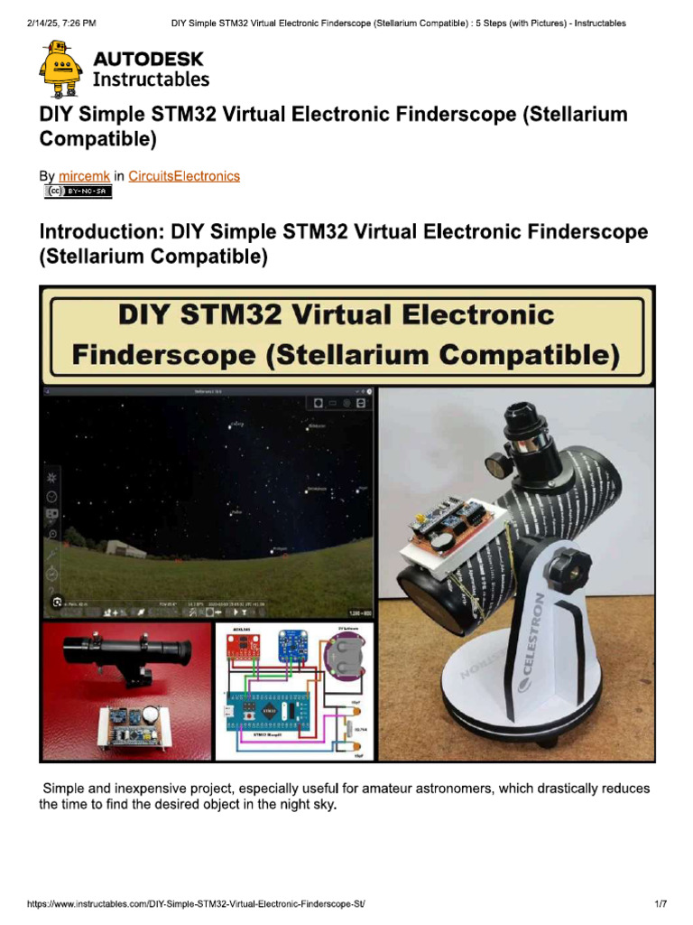 8 - DIY Simple STM32 Virtual Electronic Finderscope (Stellarium Compatible) | PDF