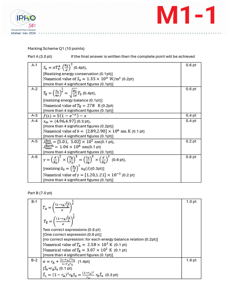 Marking Scheme - Theory Q1 | PDF | Arithmetic | Applied Mathematics
