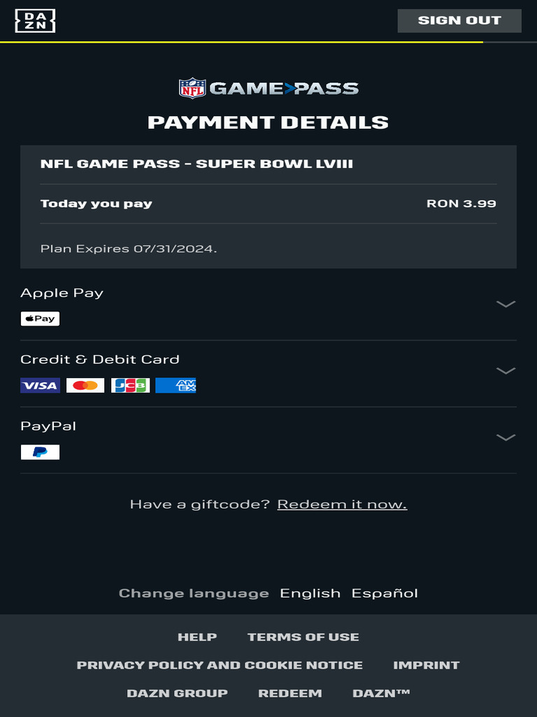 DAZN Payment Details 2 | PDF