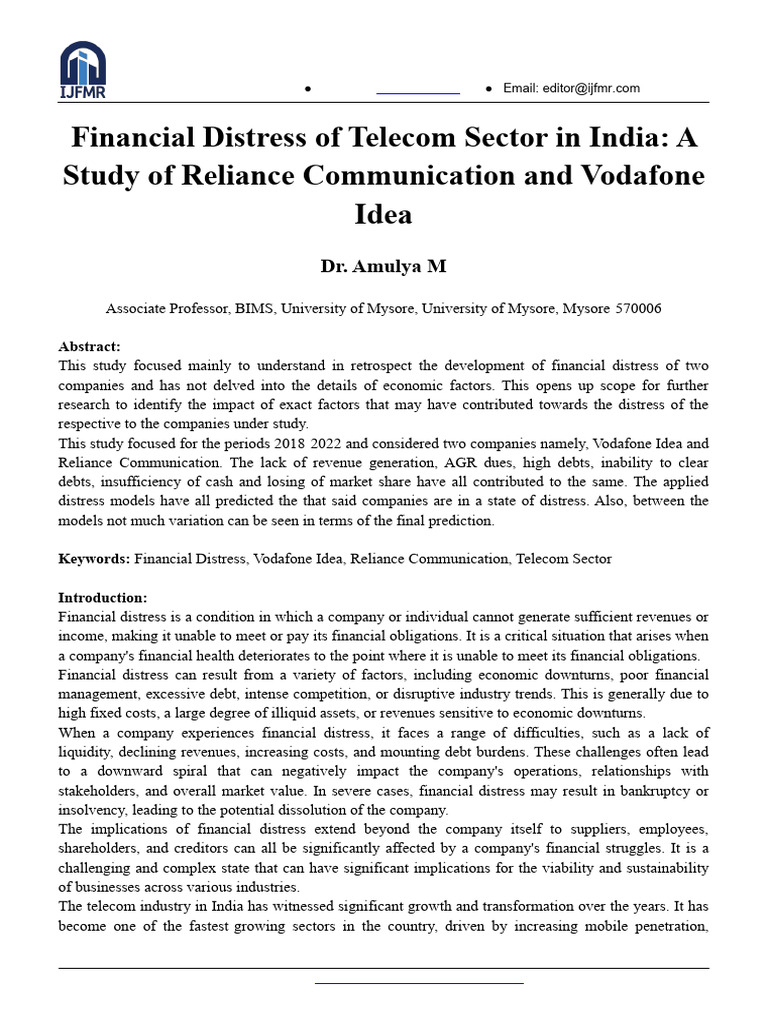Financial Distress | PDF | Debt | Financial Ratio