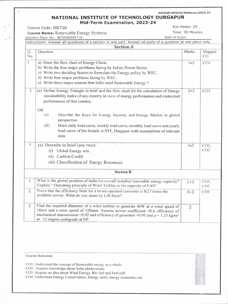 EEE Odd Sem Mid-Term 2023-24 | PDF