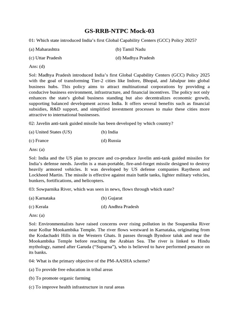 GS-RRB-NTPC Practice Questions | PDF | Lymph | Lymphatic System