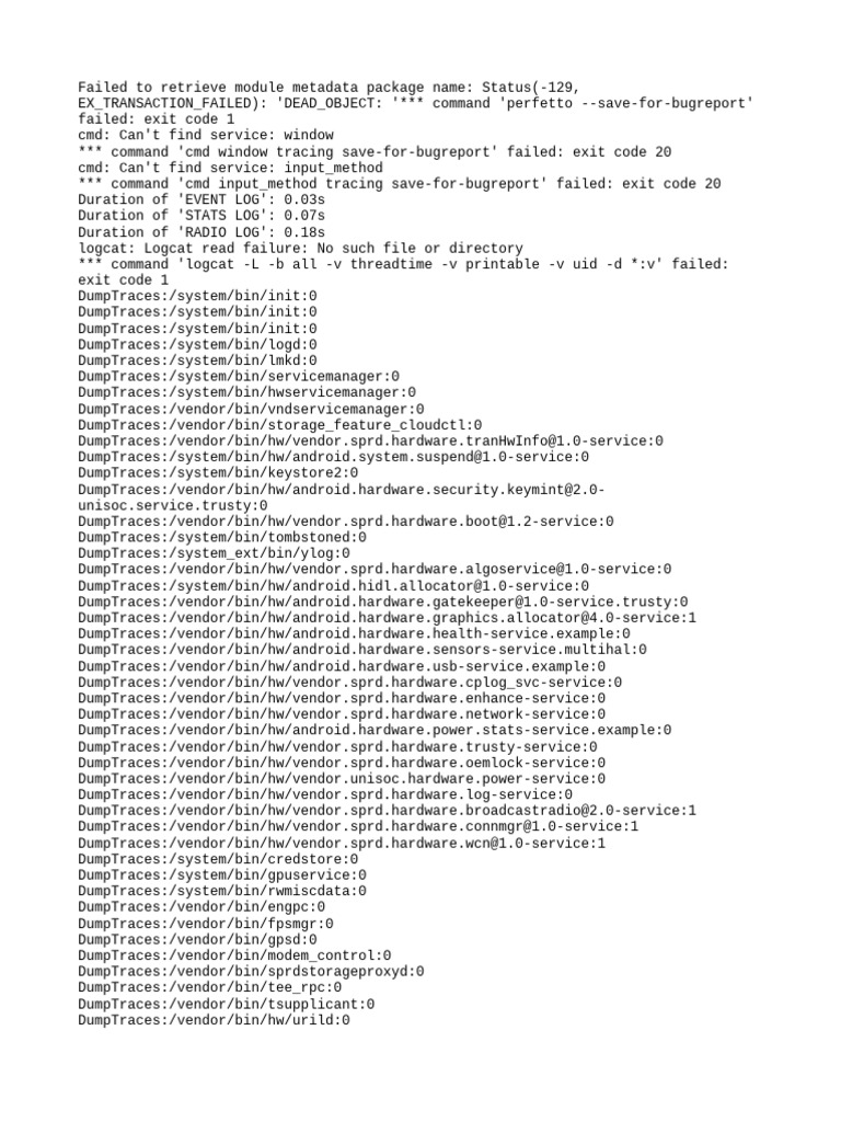 Bugreport WDT 2024 07 18 18 41 44 - Log | PDF | Operating System Families | Computing
