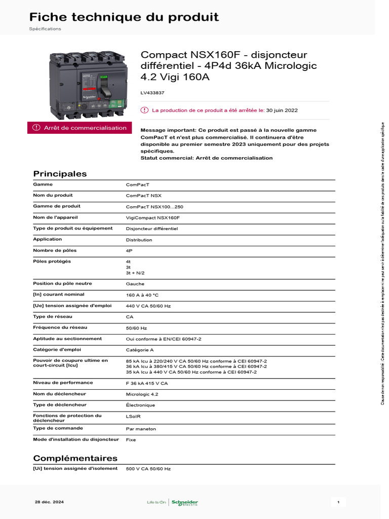 Arrêt de commercialisation NSX160F | PDF | Électricité