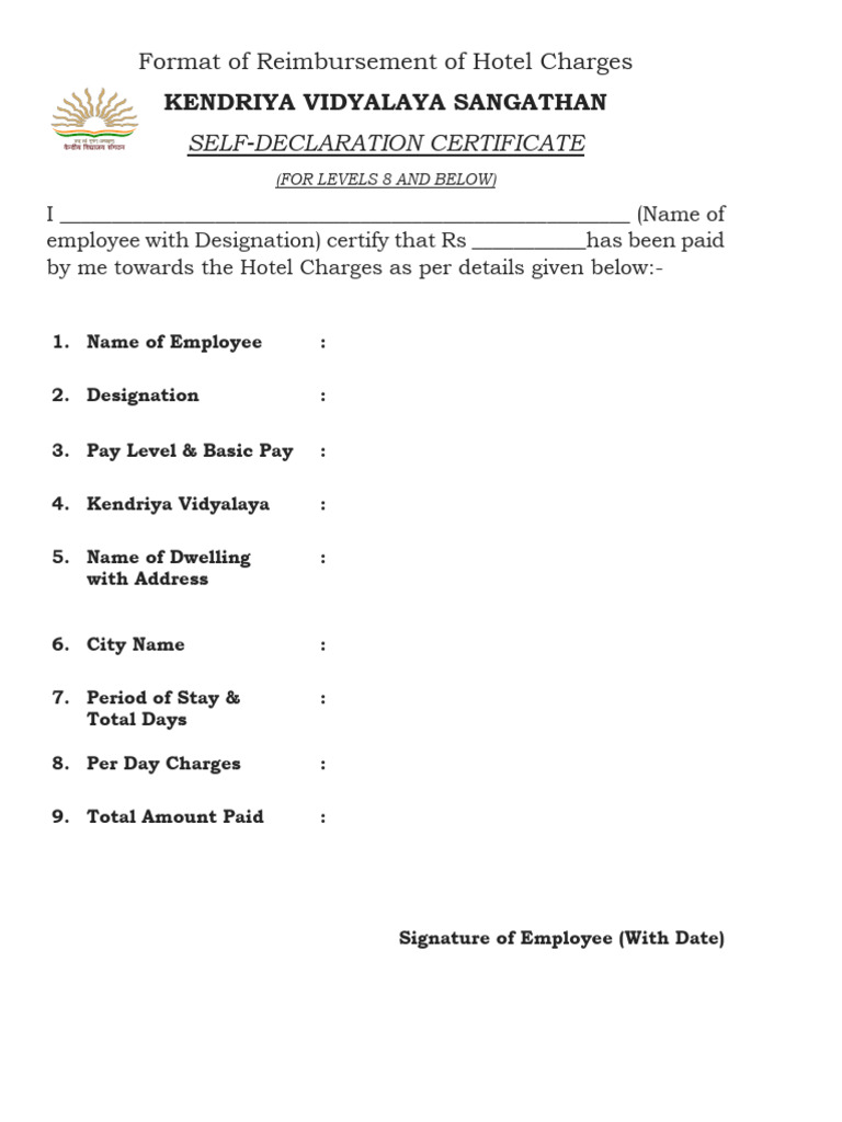 KVS Reimbursement Formats for Employees | PDF | Transport | Vehicles