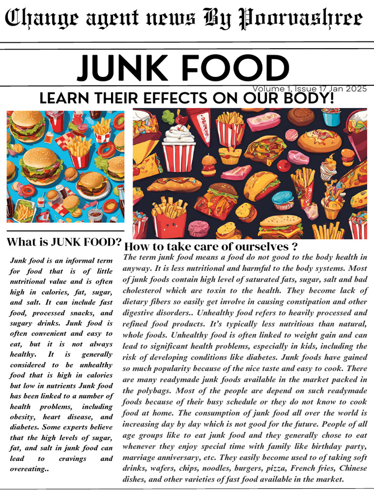 Article on Junk Food. | PDF | Junk Food | Foods
