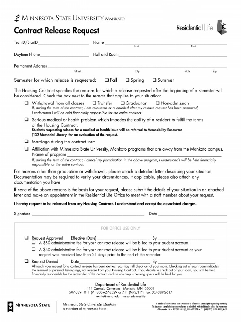 Contract Release Request - Signature Required | PDF