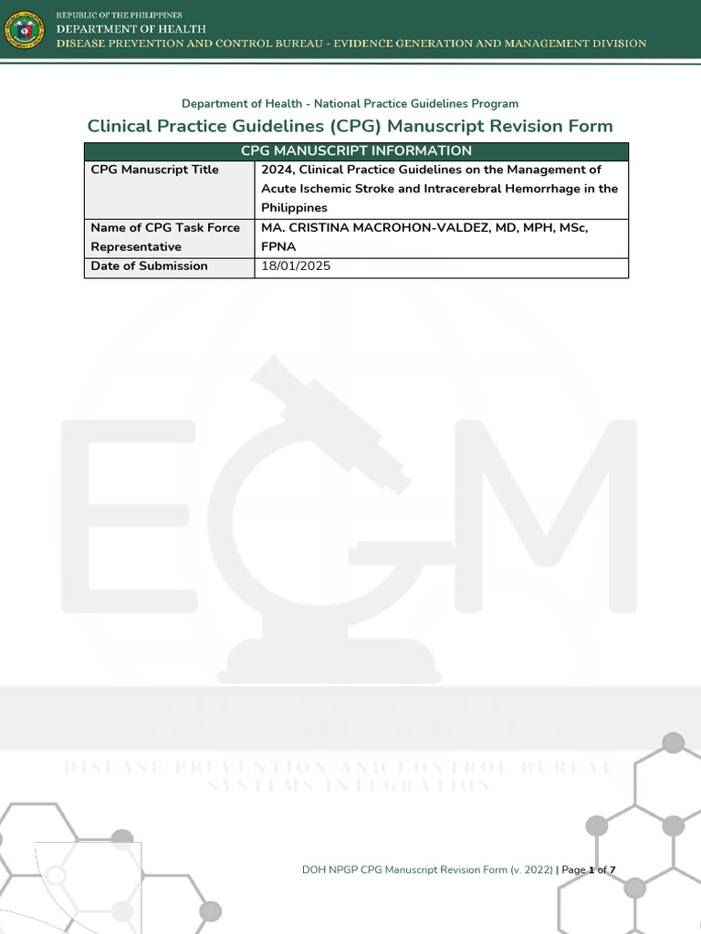 (Manuscript Revisions) Clinical Practice Guidelines On The Management ...