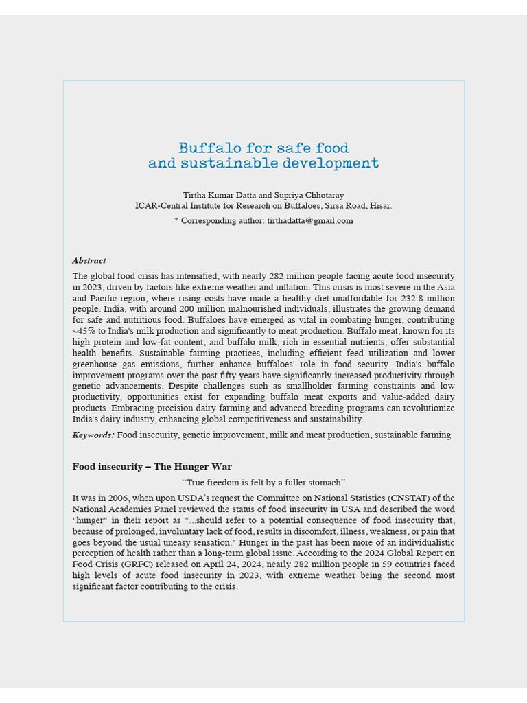 Safe Food For Sustainable Development Article | PDF | Food Security ...