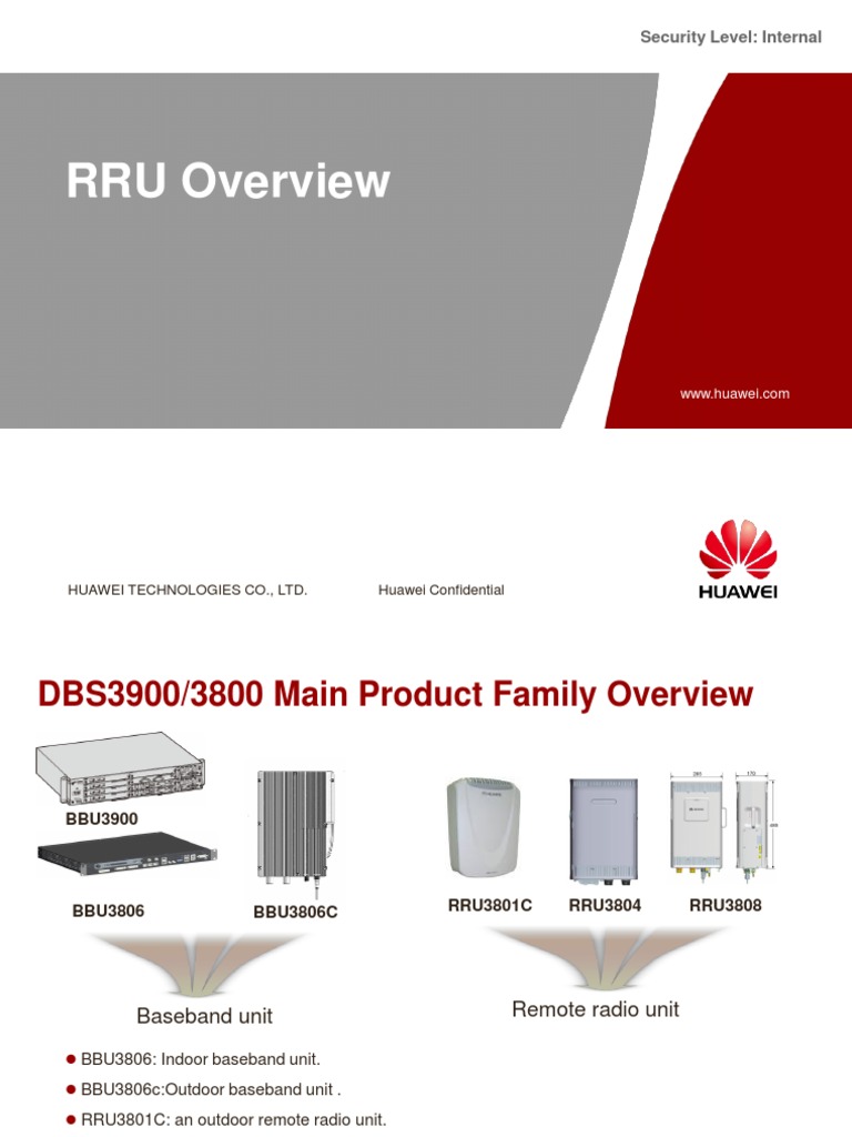 RRU Overview: Security Level: Internal | PDF | Cable | Electronics