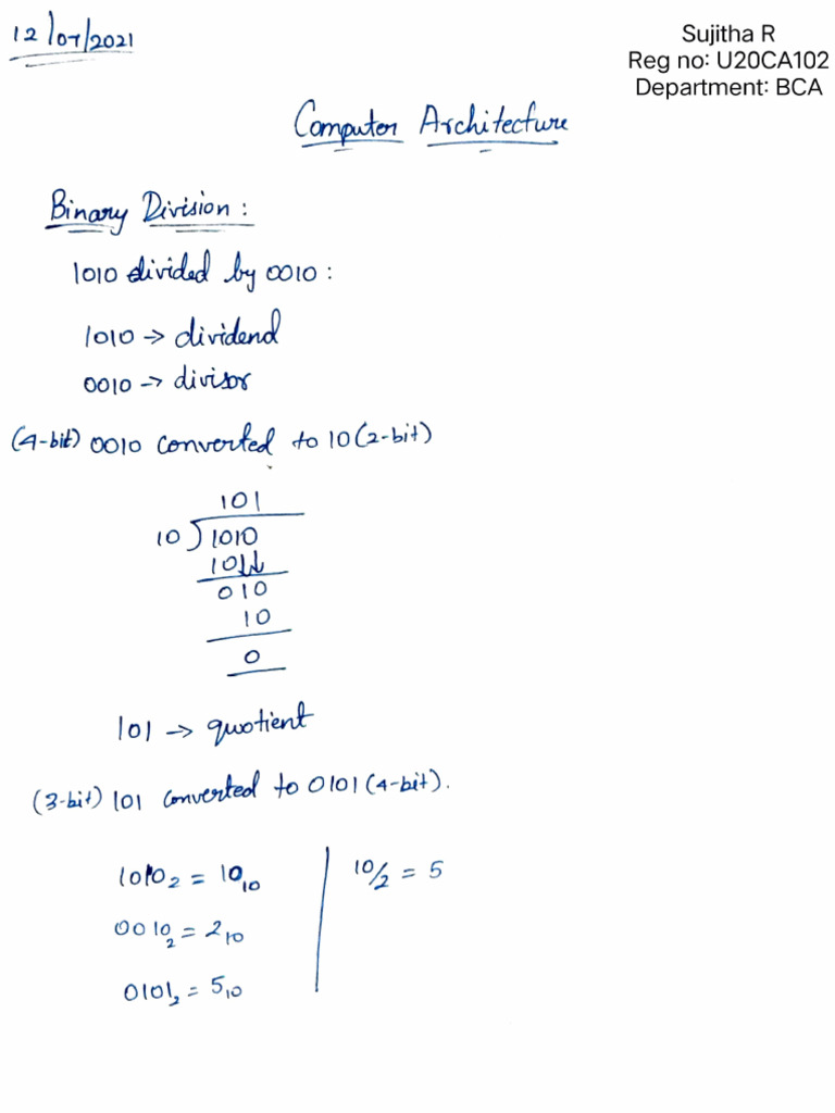 Binary Division | PDF