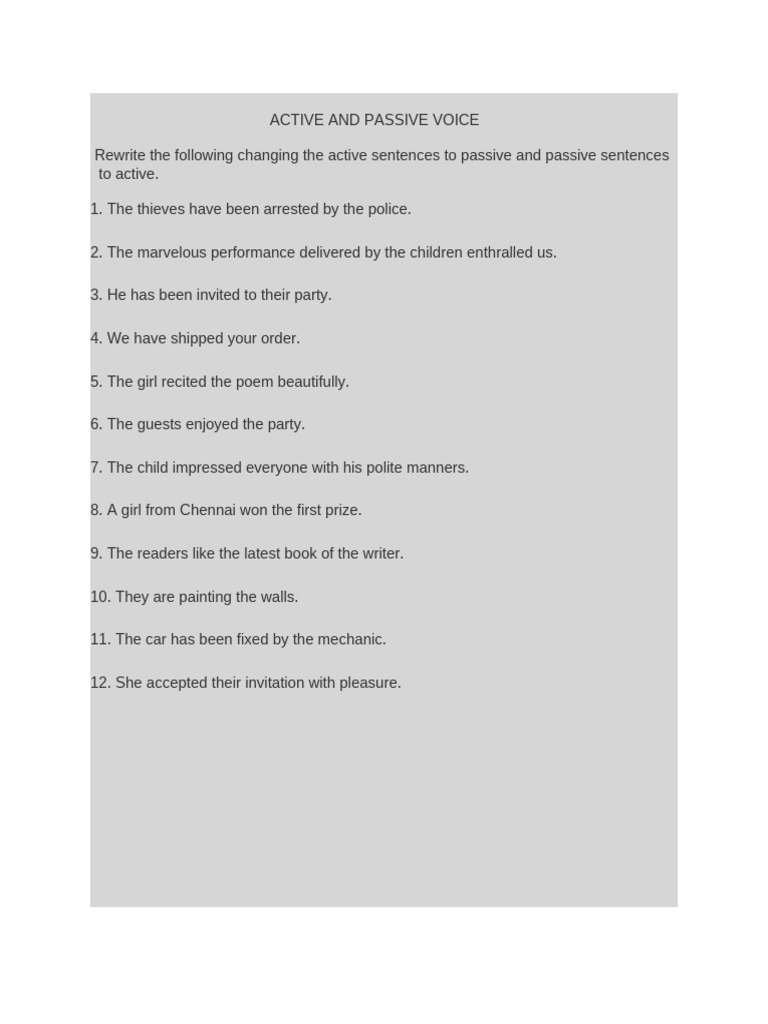 Active to Passive Voice Conversion Guide | PDF