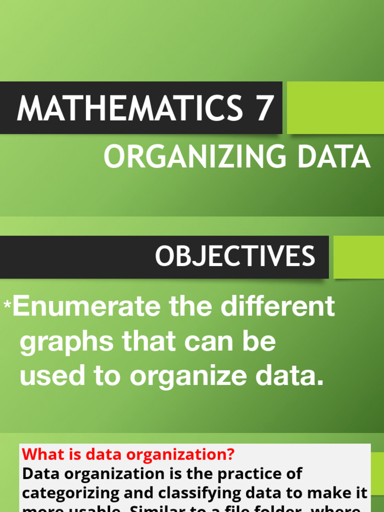 Math 7 Q4 Lesson 13 - Organizing Data - Graphs | PDF | Chart | Histogram