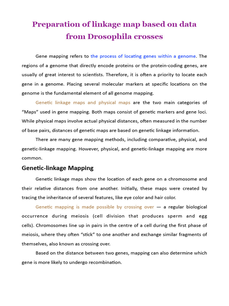 Drosophila Genetic Linkage Mapping Guide | PDF | Genetic Linkage | Gene