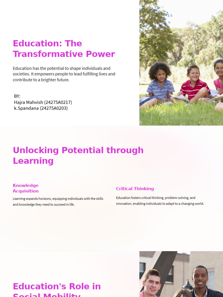 Education The Transformative Power | PDF | Learning