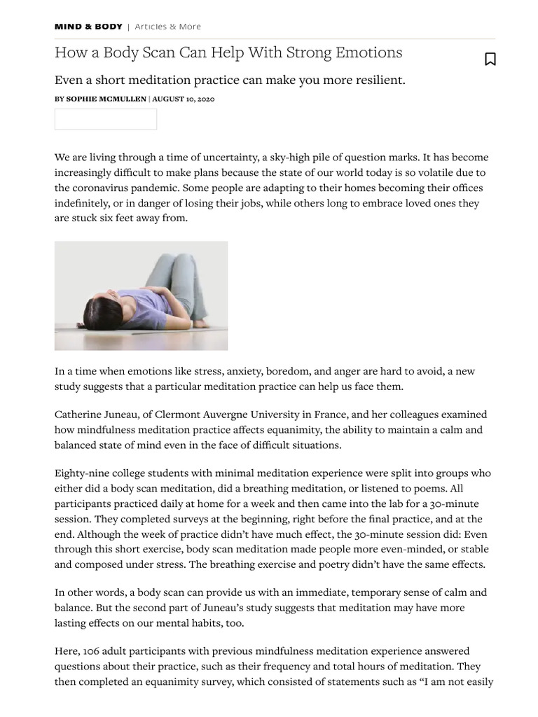 5-6 How A Body Scan Can Help With Strong Emotions | PDF | Mindfulness ...