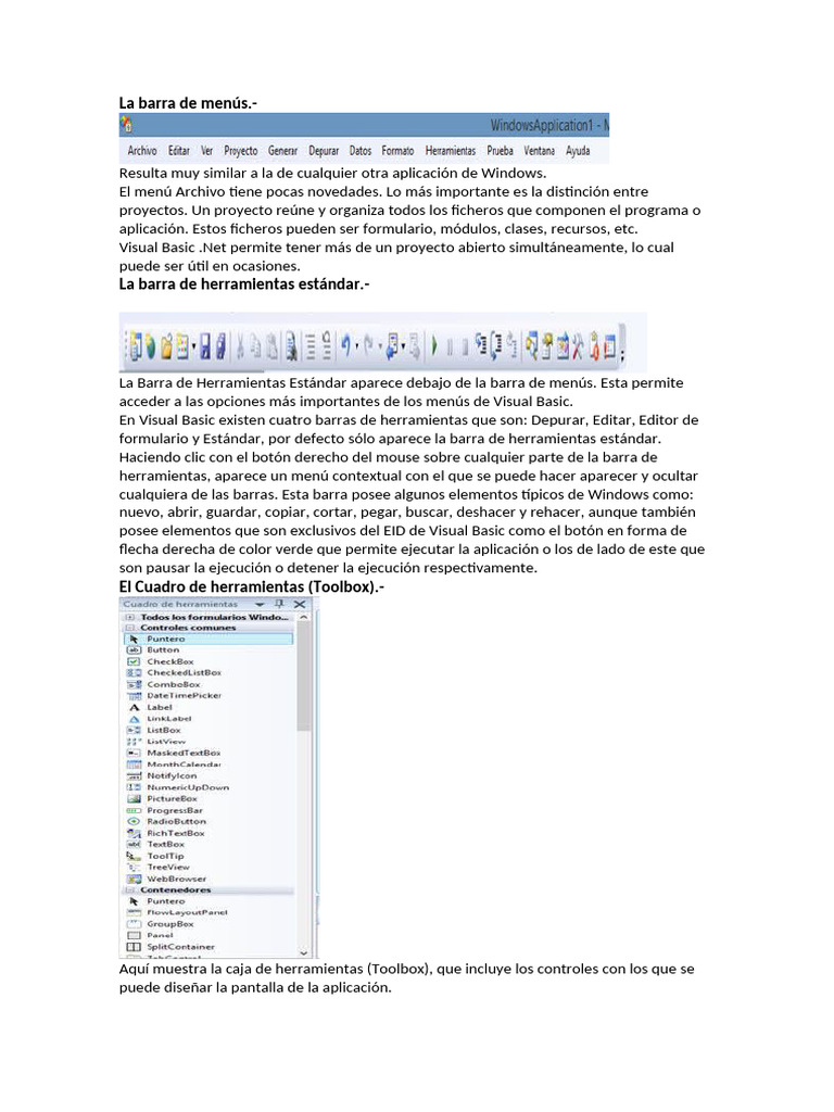 Guía de Interfaz Visual Basic .Net | PDF | Ventana (informática ...
