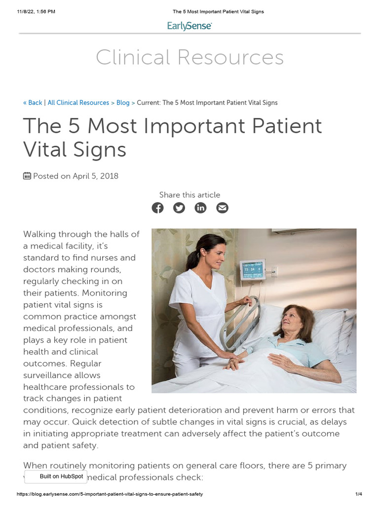 Key Vital Signs for Patient Safety | PDF | Heart | Blood Pressure