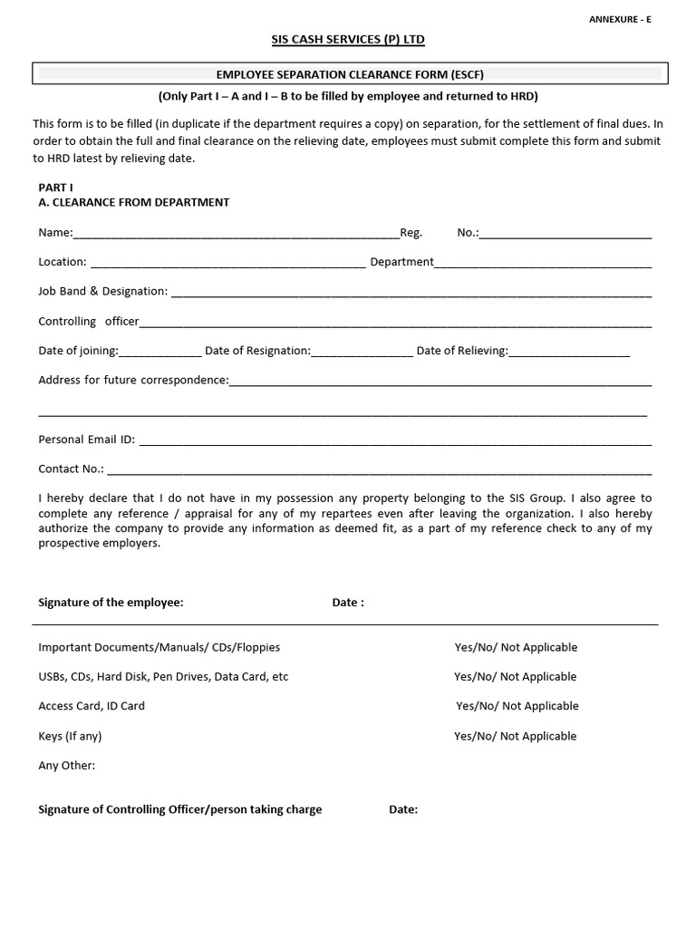 Clearance Form - Relieving | PDF | Computing