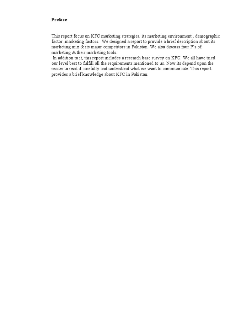 KFC Project | PDF | Market Segmentation | Fast Food Restaurants