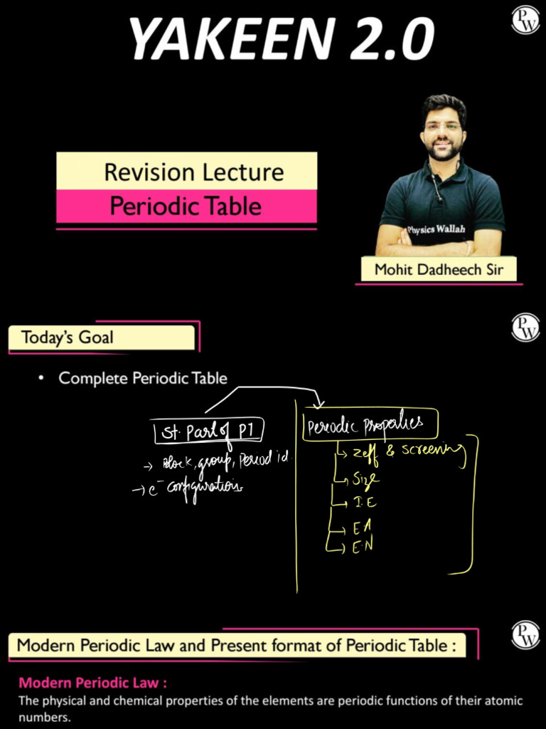Periodic Table Class Notes | PDF