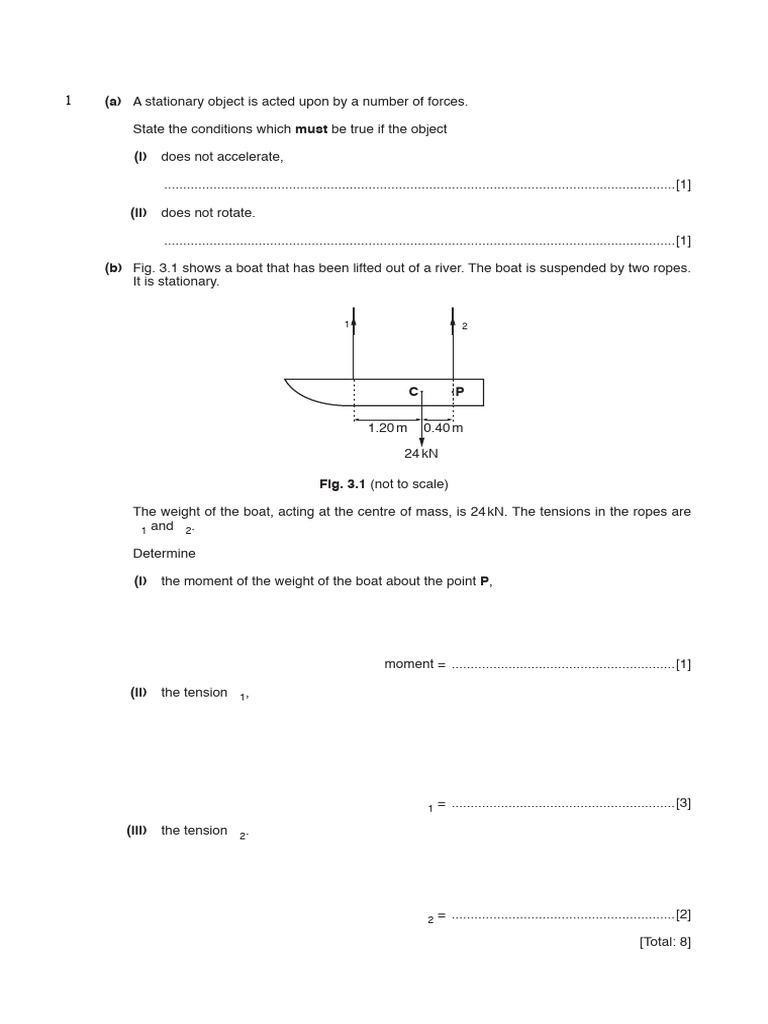 Physics Forces and Motion Exam Questions | PDF | Force | Engines