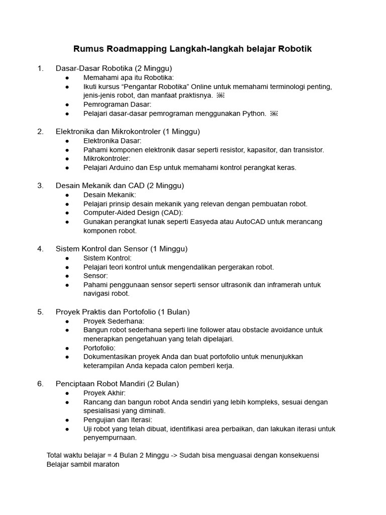 Panduan Belajar Robotika | PDF