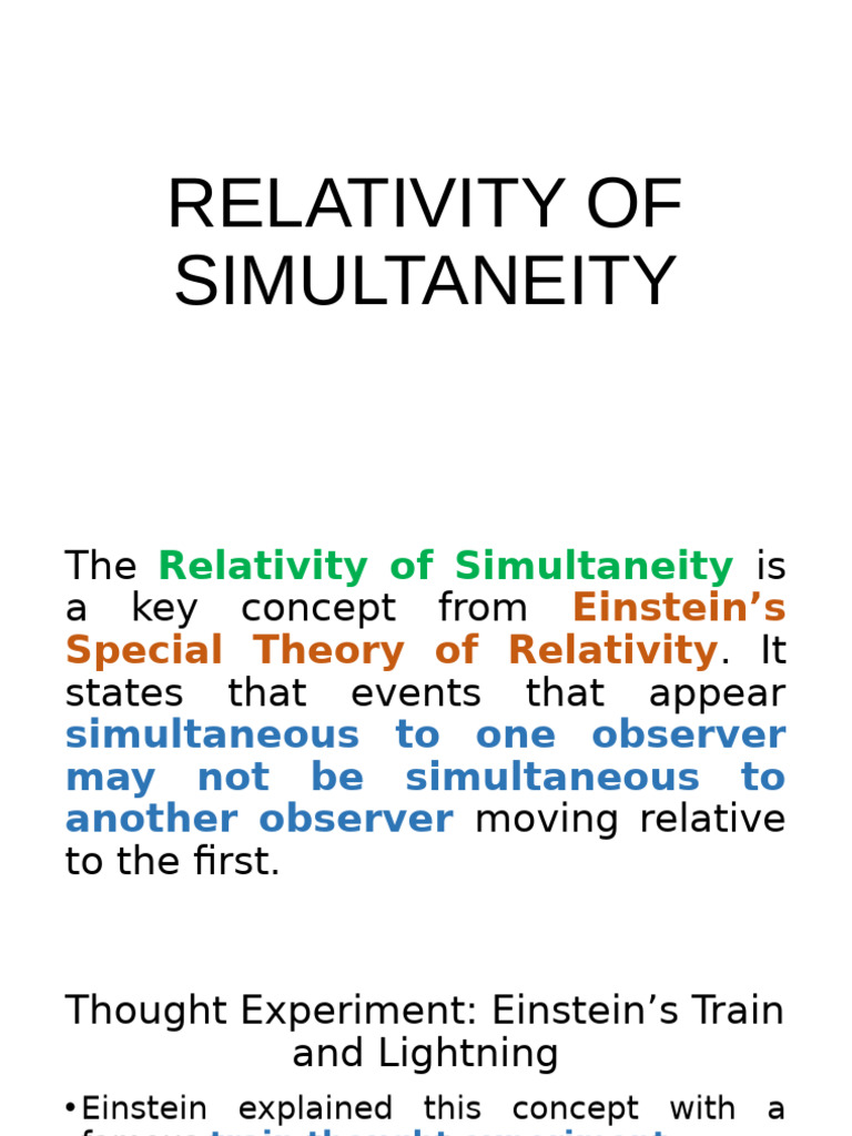 Relativity of Simultaneity | PDF | Special Relativity | Speed Of Light