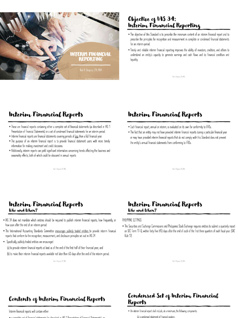 Interim Financial Reporting Printable | PDF