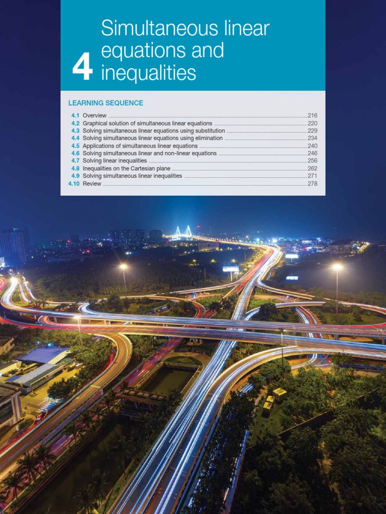 C 04 Simultaneous Linear Equations and Inequalities | PDF | Equations | System Of Linear Equations