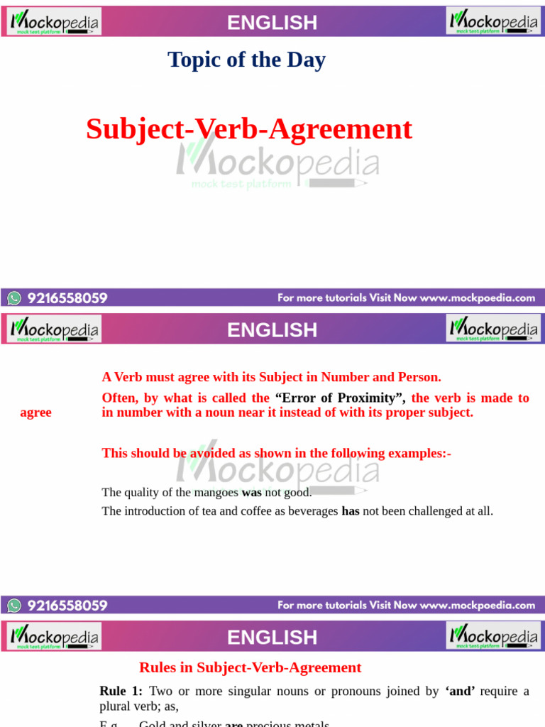 Subject Verb Agreement Theory | PDF | Grammatical Number | Verb