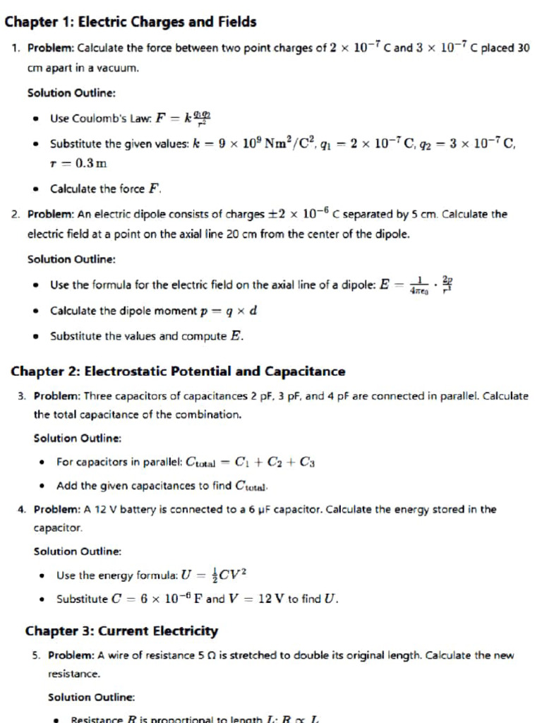 Physics Most Important Numericals | PDF | Diffraction | Electrical Impedance