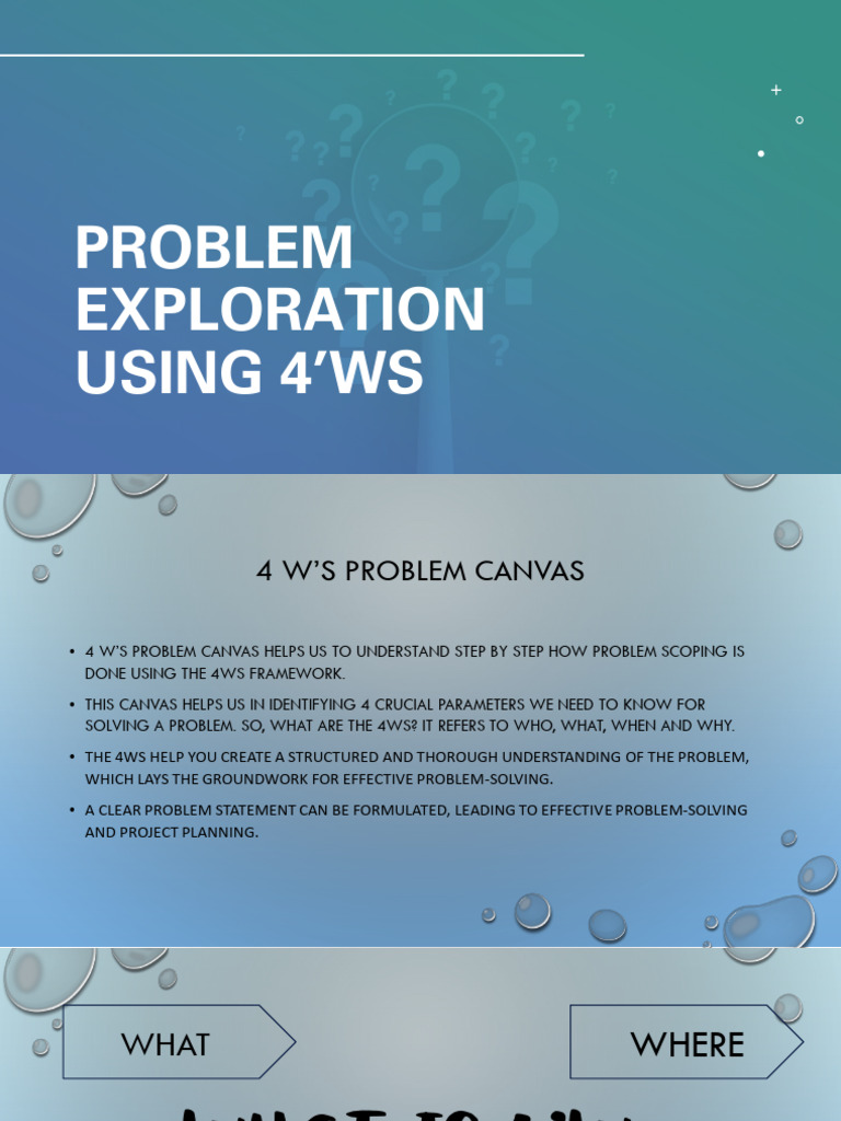 4W's Problem Statement by Samriddhi Yadav 9D | PDF | Cognition ...