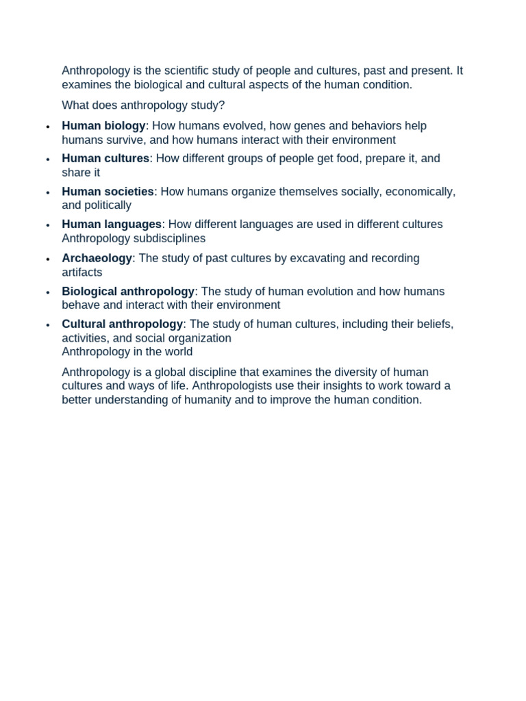 Understanding Anthropology: Key Concepts | PDF