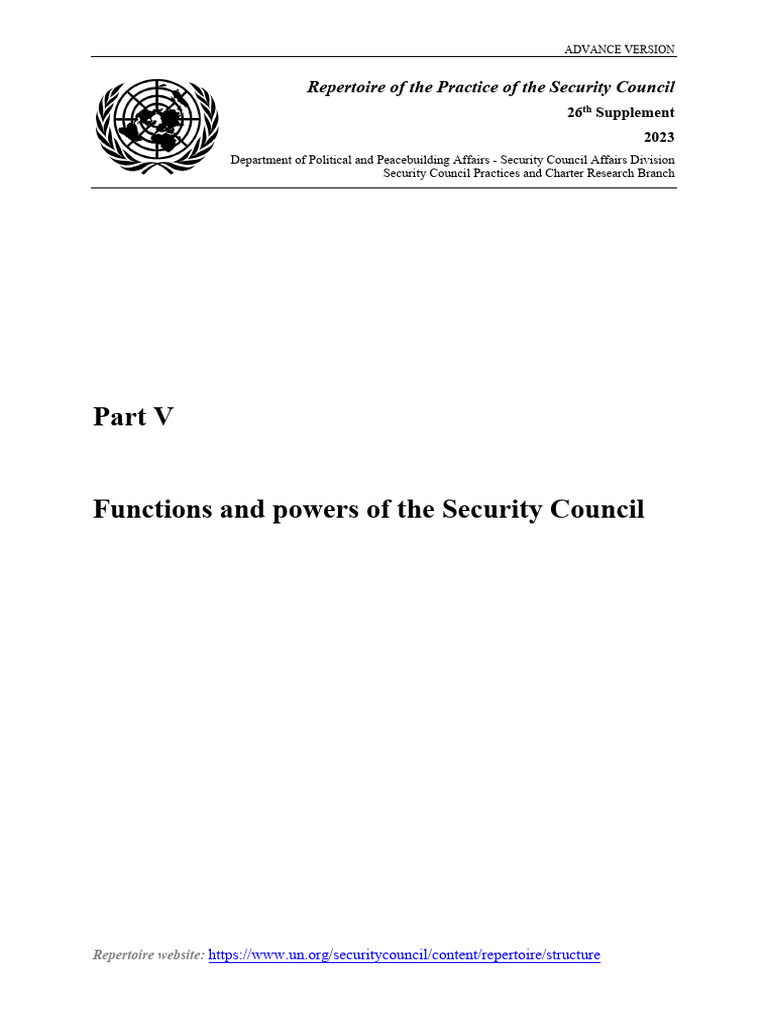 Powers and Functions of UNSC | PDF | United Nations Security Council ...