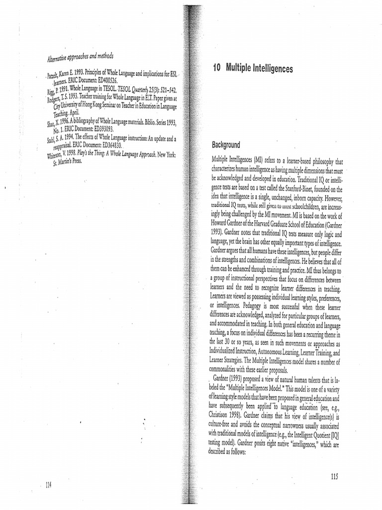 Multiple Intelligences | PDF